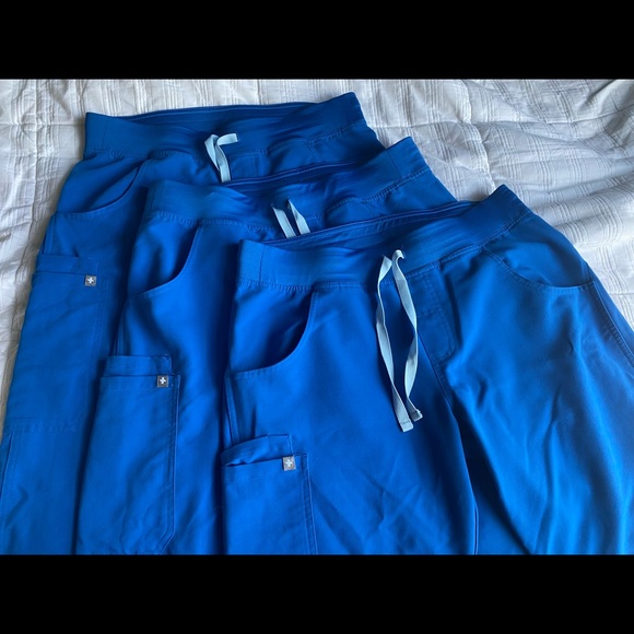 Figs | Other | 3 Pairs Of Figs Scrubs Pants Kade Cargo In Royal Blue ...